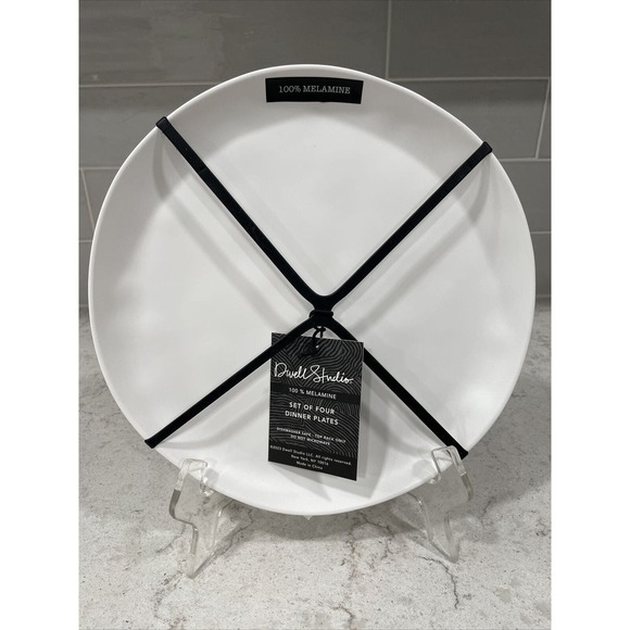 Dwell Studio | Dining | Set 4 Matte White 1 Dinner Melamine Plates ...
